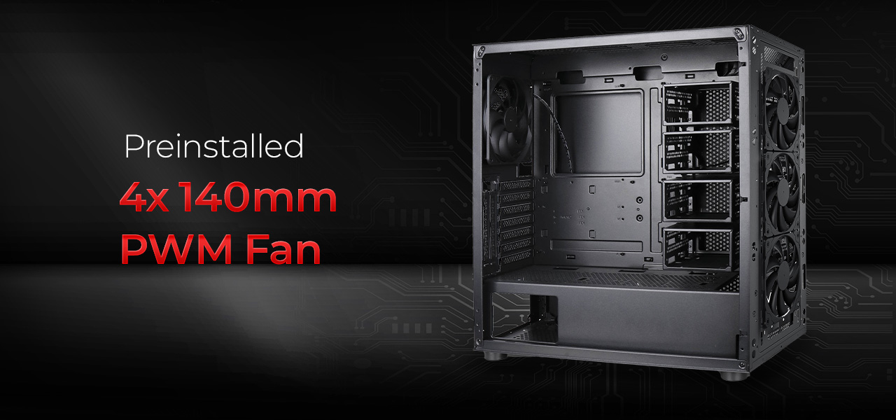 Rosewill Helium NAS ATX Mid Tower Computer Case, Mesh Panel, 4x 140mm PWM Fan, Ideal for DIY NAS ...
